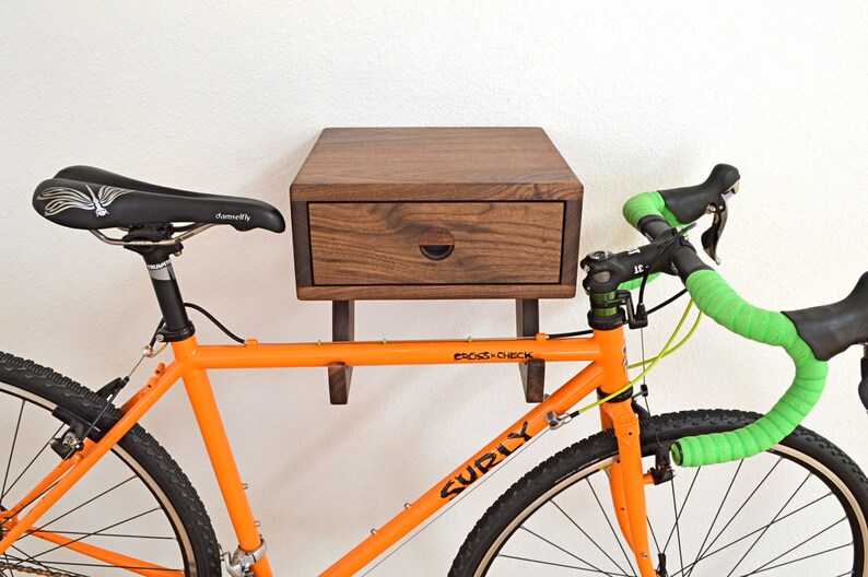 The Clifton Bike Rack - Stylish Wall Mount Indoor Bike Shelf in Walnut ...