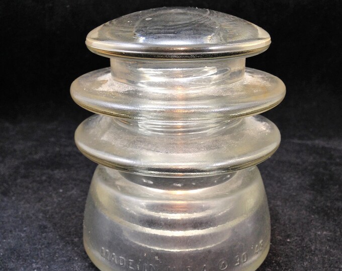 Vintage Armstrong's T W Clear Glass Insulator Made in USA@ 30'48 04356 ...