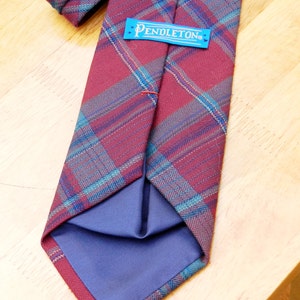 Vintage Pendleton Red and Green Plaid Wool Tie 02518 - Etsy