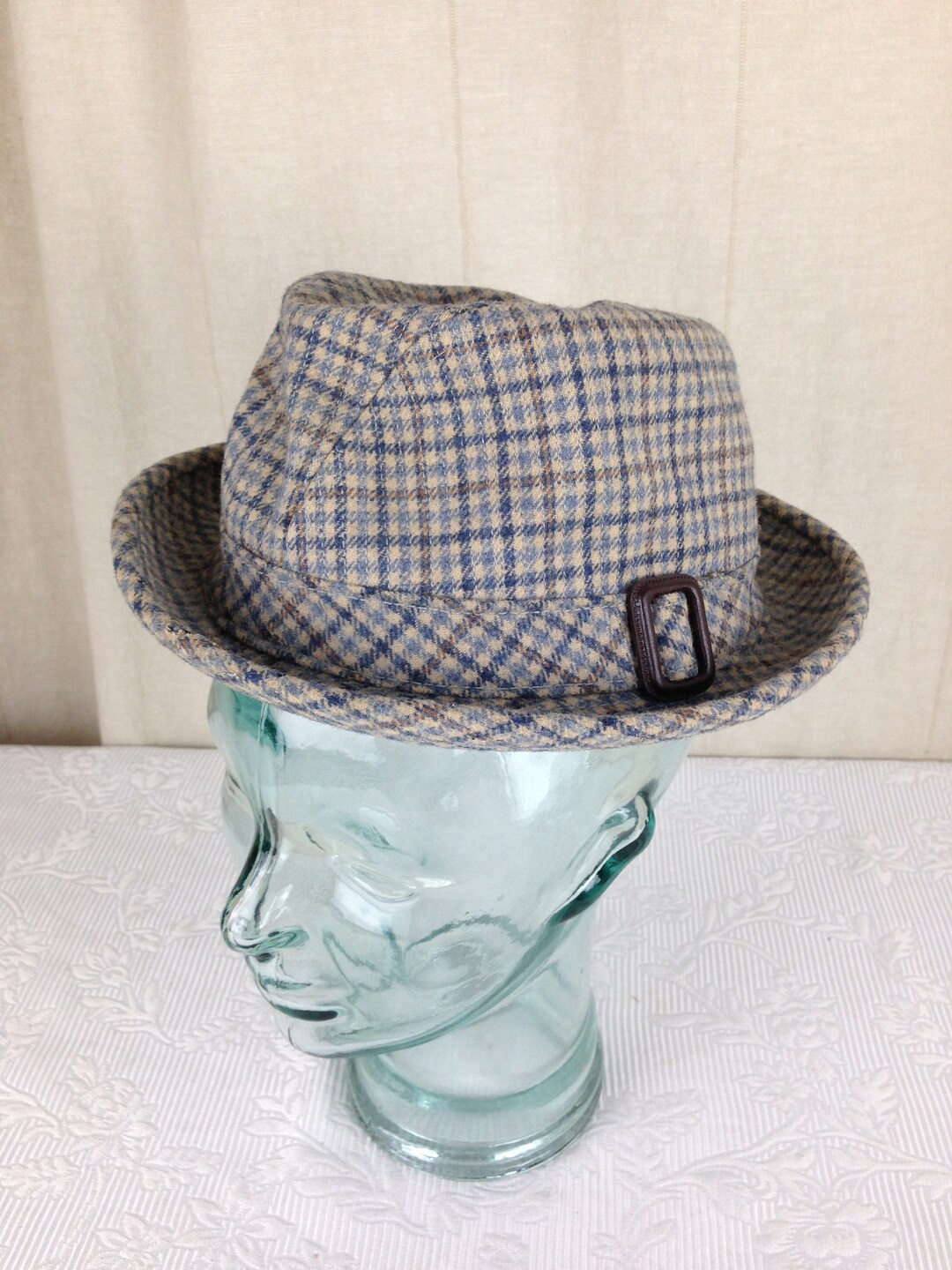 Vintage Pendleton Wool Blue and Tan Plaid Pattern Bucket Style Fedora Size 6 7/8 04770 - Etsy