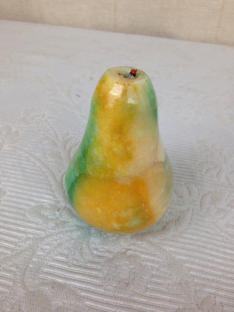 Antique Stone Fruit Carved Pear With Green and Yellow 3 Inches - Etsy
