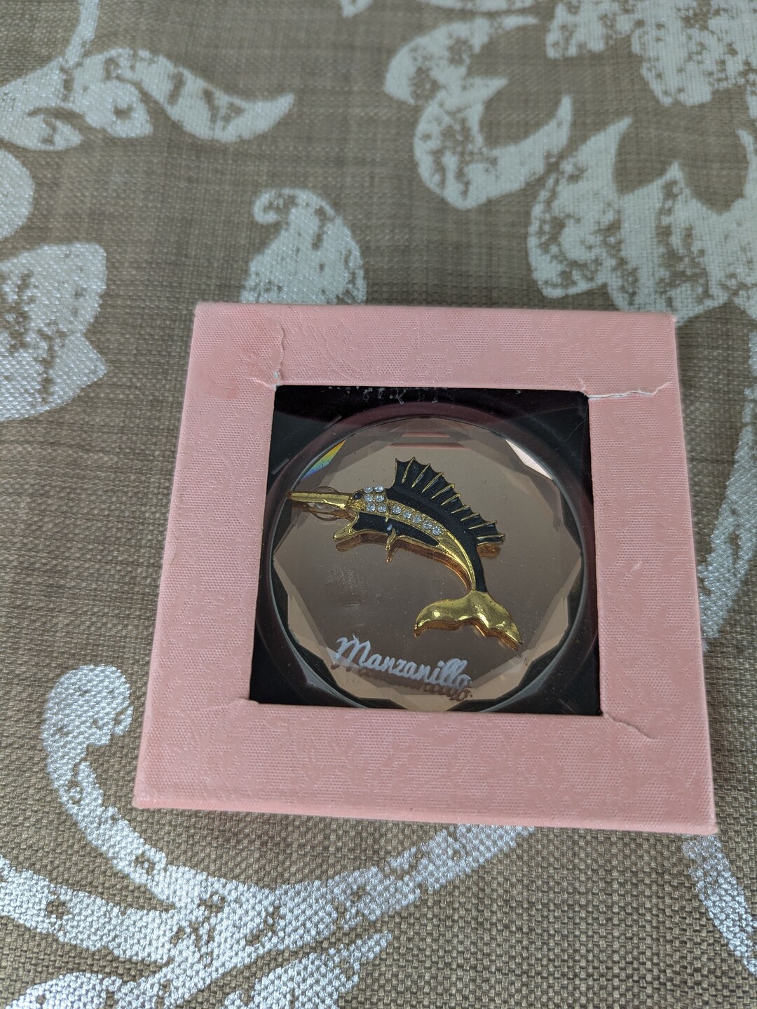 Vintage Pocket Mirror From Manzanillo Featuring an Enameled and Jeweled ...