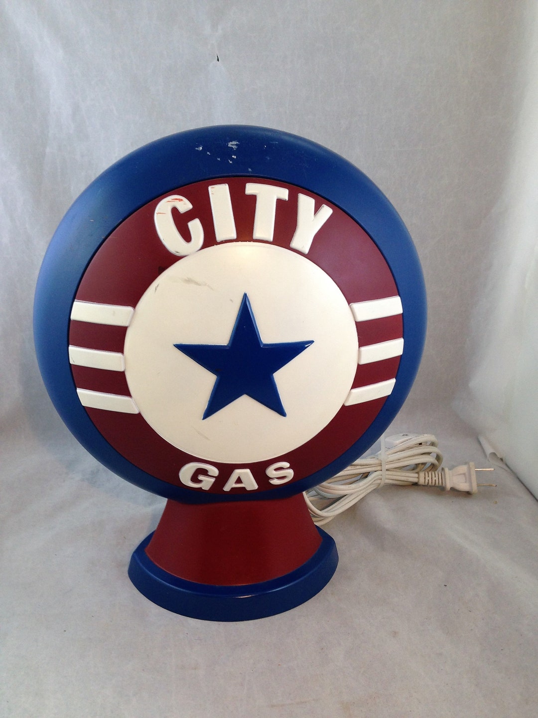 Reproduction Gas Globe Table Light Painted Glass Working Condition ...