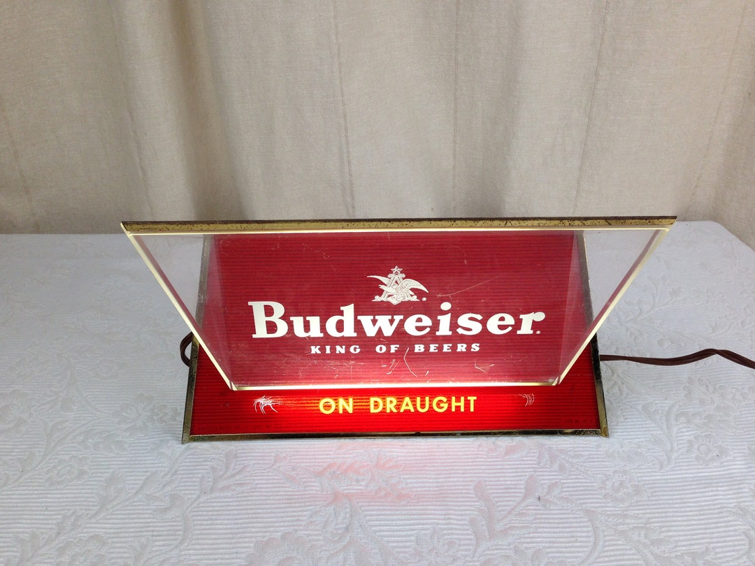 Vintage Budweiser Advertising Sign in a Bowtie Style With Backlighting ...