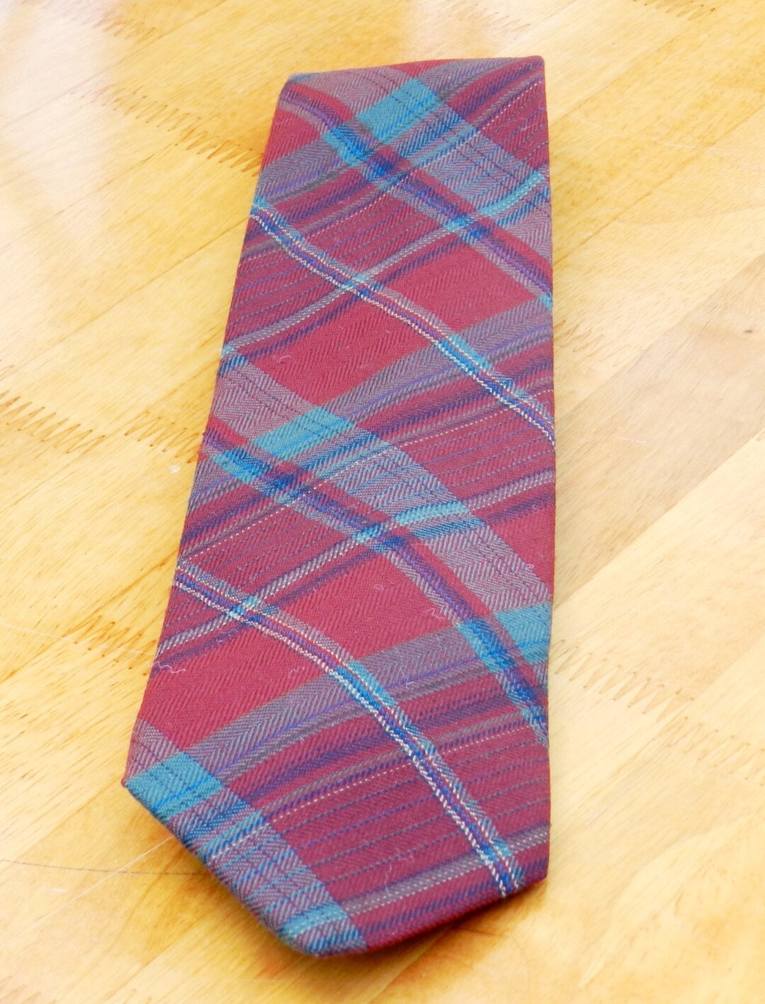 Vintage Pendleton Red and Green Plaid Wool Tie 02518 - Etsy