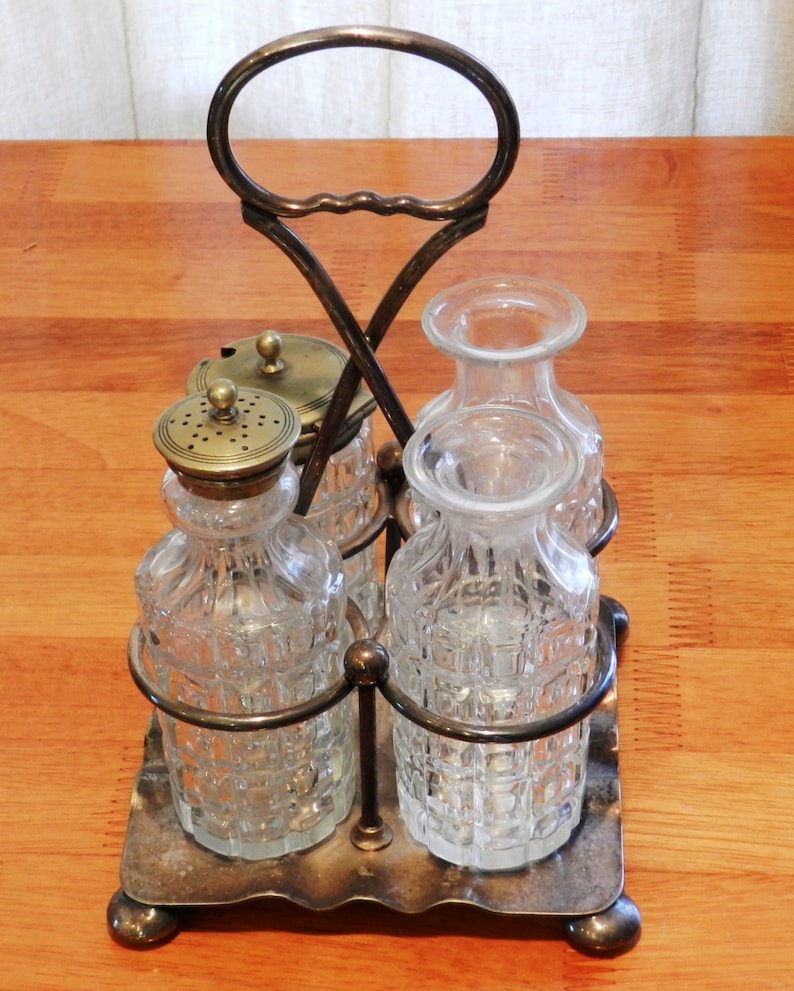 Vintage English EPNS Silver 4 Piece Condiment Set Incomplete 03548 - Etsy