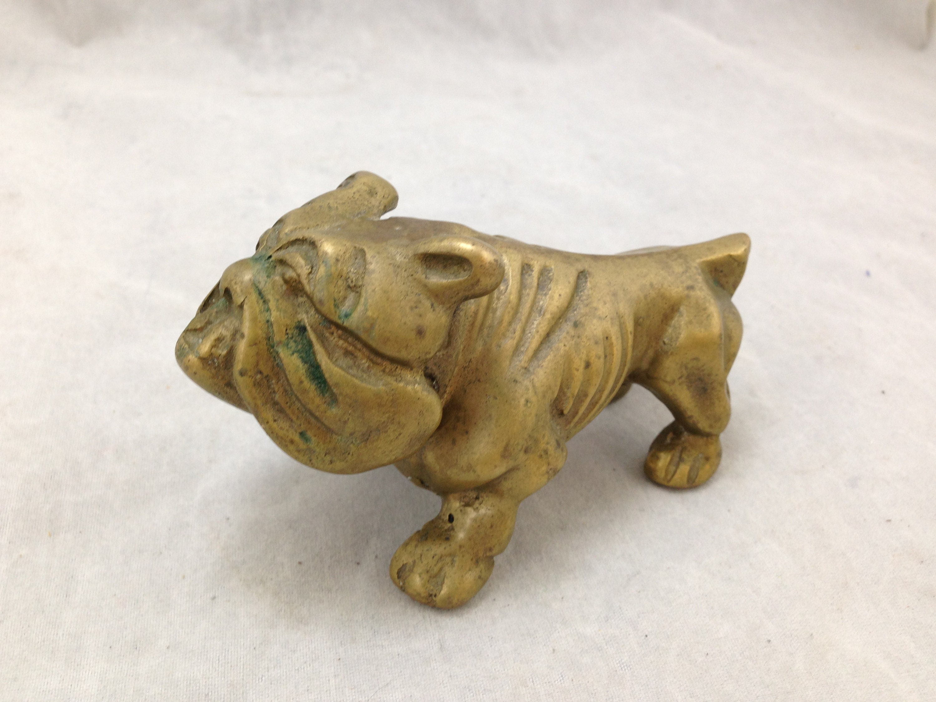 Vintage Solid Brass Bulldog Paperweight 02145 | Etsy