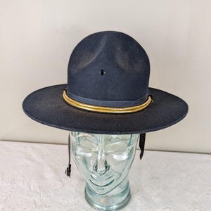 Stratton Felt Campaign Hat in Navy Blue Size 7 With Chin Strap and Gold ...