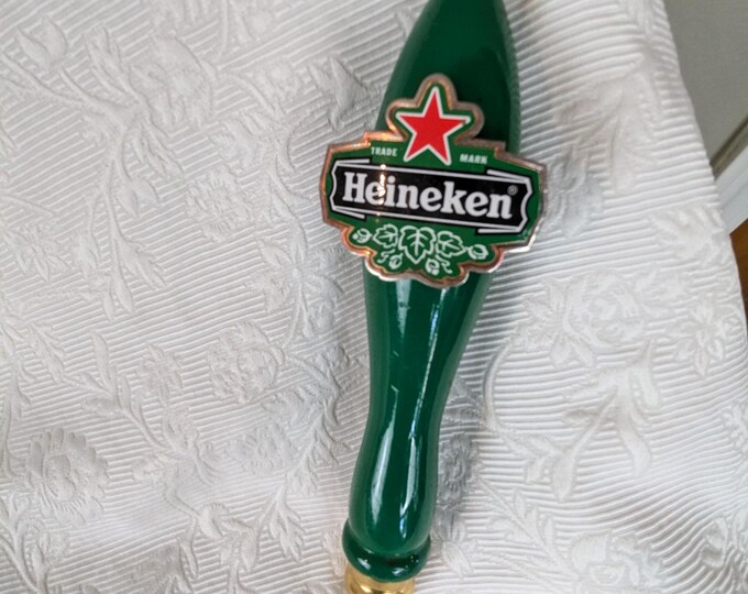 Vintage Heineken Beer Red Star Pub Style Tap Handle Green With Gold ...