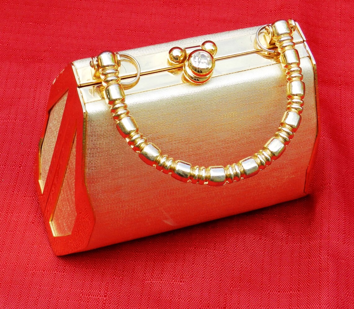 Vintage Small Gold Lame' Hard Case Purse Very Good - Etsy