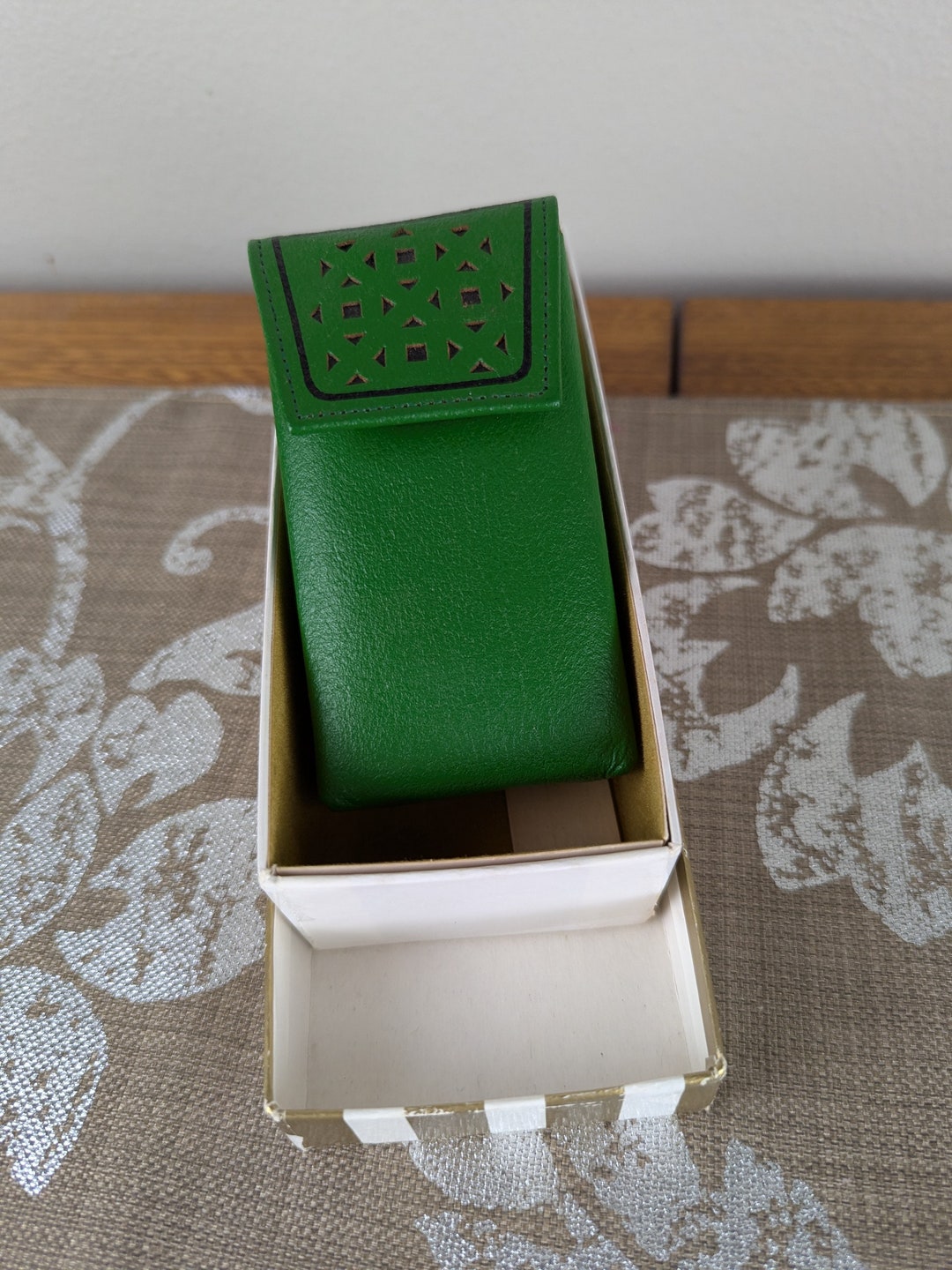 Vintage Princess Gardner Cigarette Case Green Leather Cover With ...