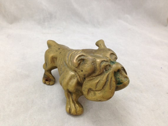 Vintage Solid Brass Bulldog Paperweight 02145 | Etsy