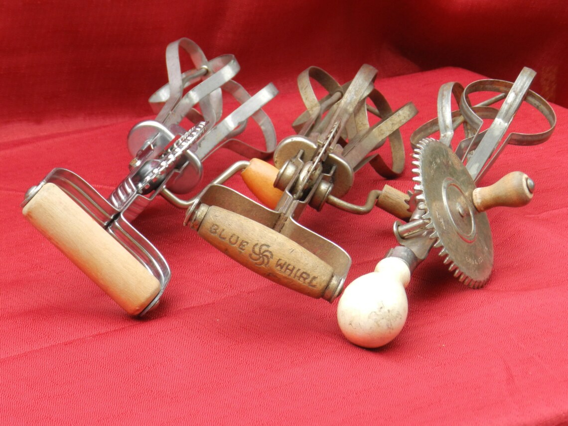 3 Vintage Hand Beaters Whirl Blue From 1920's , A & J EKCO From 1920's ...