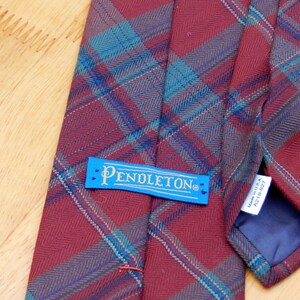 Vintage Pendleton Red and Green Plaid Wool Tie 02518 - Etsy