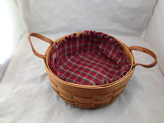 Vintage Longaberger Round Basket 10 Inch Across and 4 Inches - Etsy