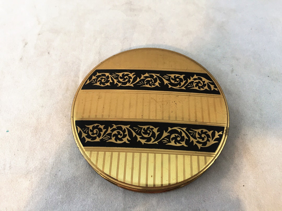 Vintage Stratton Compact With Mirror Gold Color With Engine-turned ...
