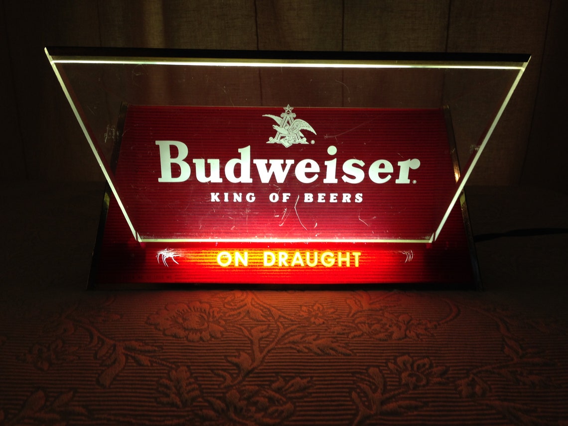 Vintage Budweiser Advertising Sign in a Bowtie Style With Backlighting ...