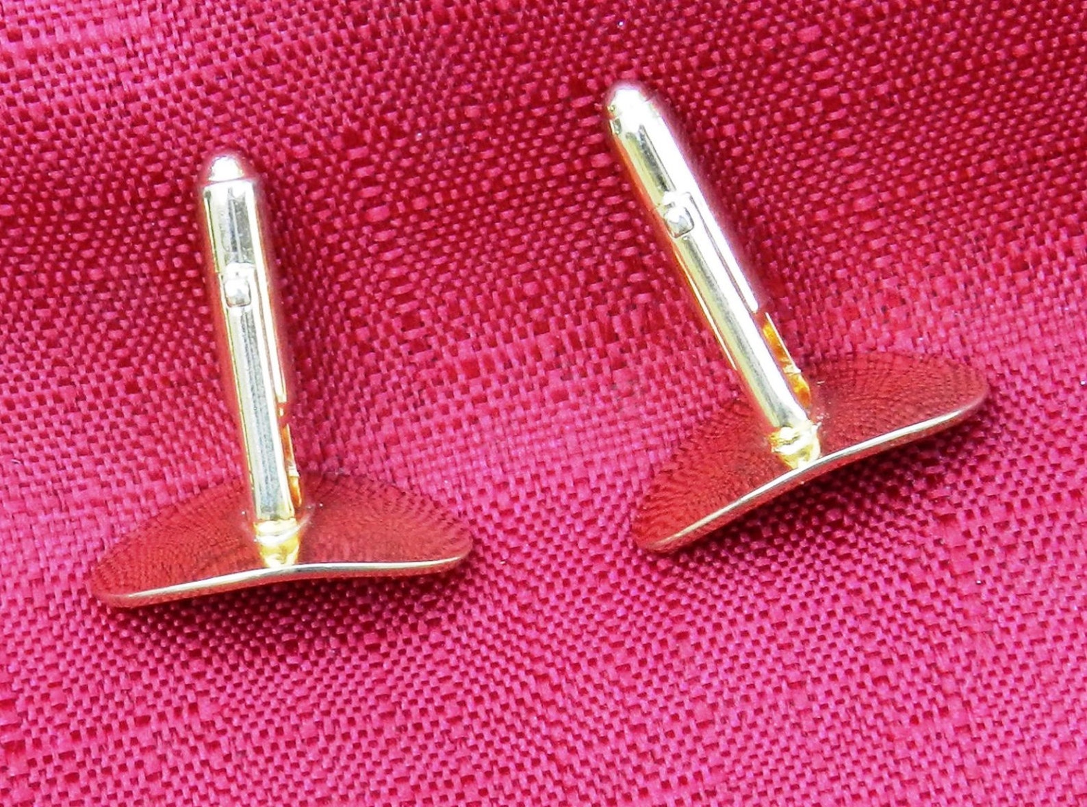 Pair of Anson Cufflinks With a Concave Brushed Oval Setting - Etsy