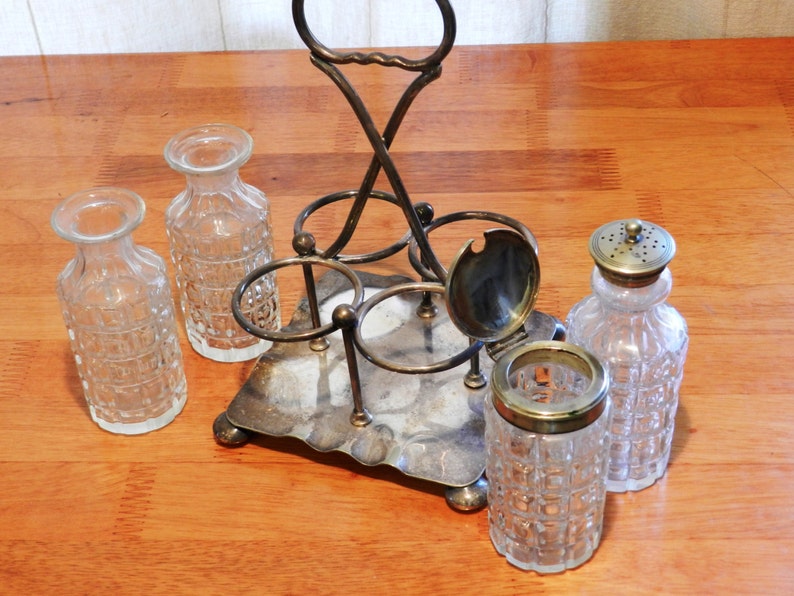 Vintage English EPNS Silver 4 Piece Condiment Set Incomplete 03548 - Etsy