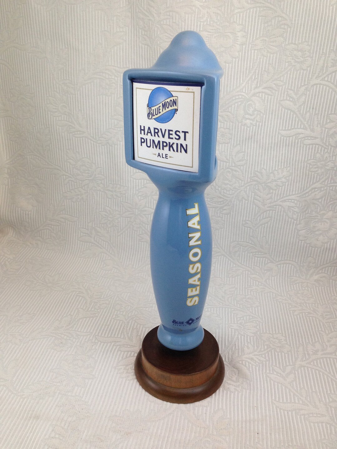 Blue Moon Tap Handle for Their Seasonal Ales 10 Inch Blue Ceramic With ...