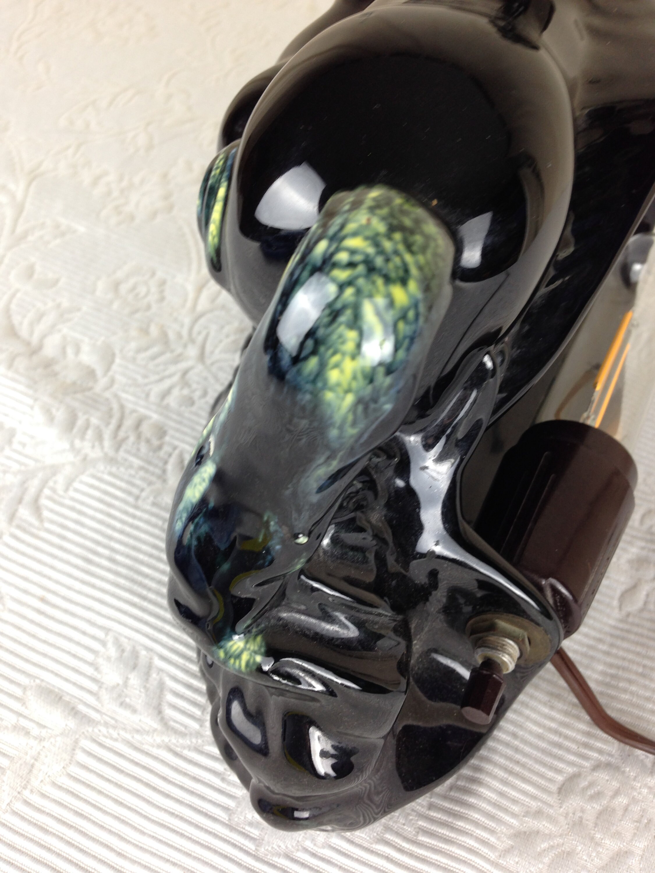 Vintage Black Ceramic TV Lamp of Running Mare and Foal by - Etsy