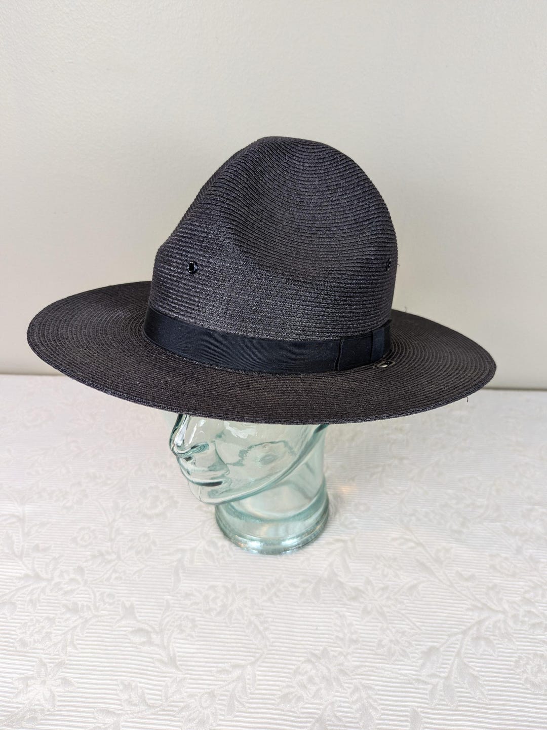 Stratton Straw Campaign S40 Hat in Navy Blue Size 7 1/2 With ...