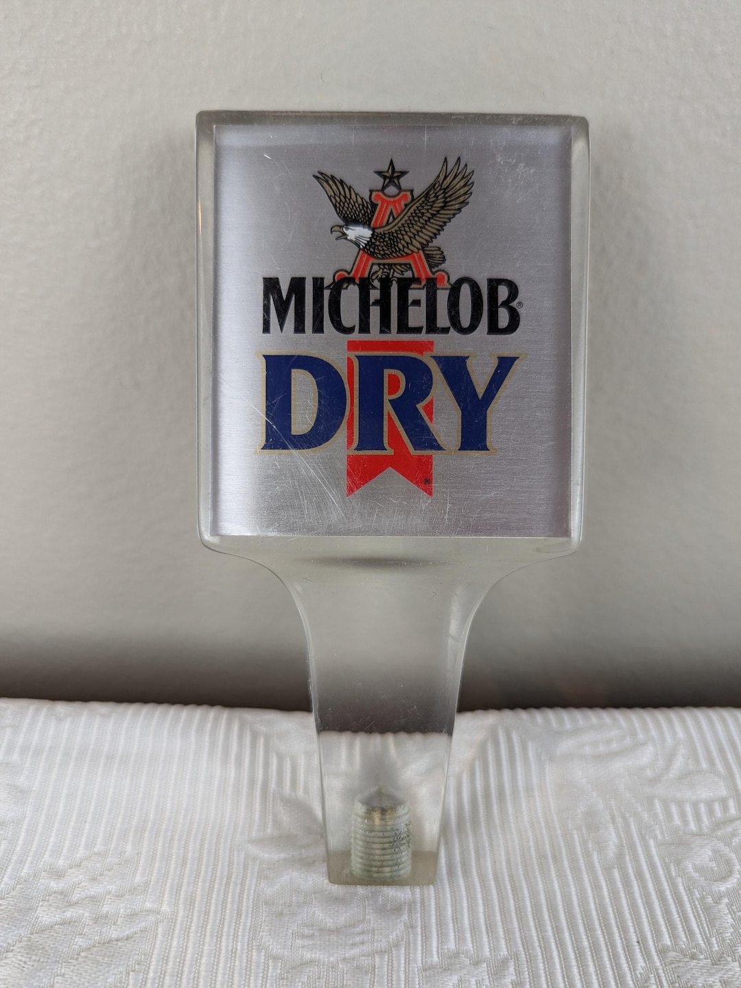 Vintage Tap Handle for Michelob Dry 6 Inch Clear Acrylic Classic Style ...