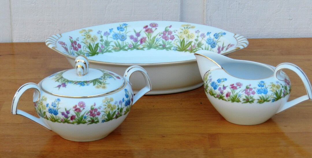 Vintage Kent China From Occupied Japan 'wild Flower' Pattern Sugar and ...