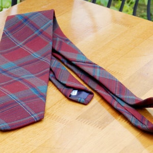 Vintage Pendleton Red and Green Plaid Wool Tie 02518 - Etsy