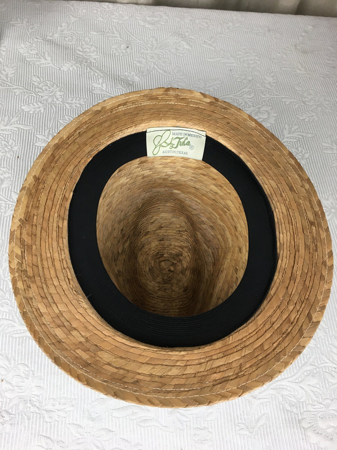 Unisex Palm Weave Fedora by Tula Natural Color With Black Hatband and ...