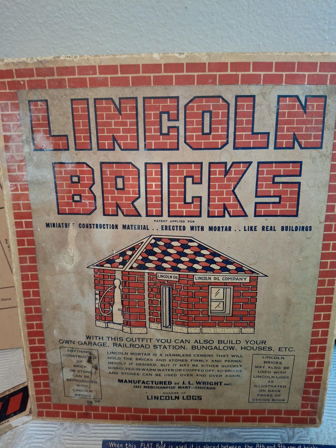 Vintage and Rare 1930's Lincoln Logs Bricks Set J.l.wright Inc. Boxed ...