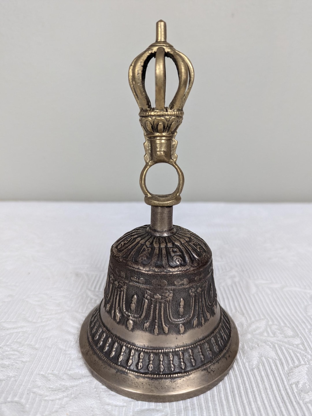 Vintage Brass Tibetan Prayer Hand Bell With Dorje Handle 04528 - Etsy