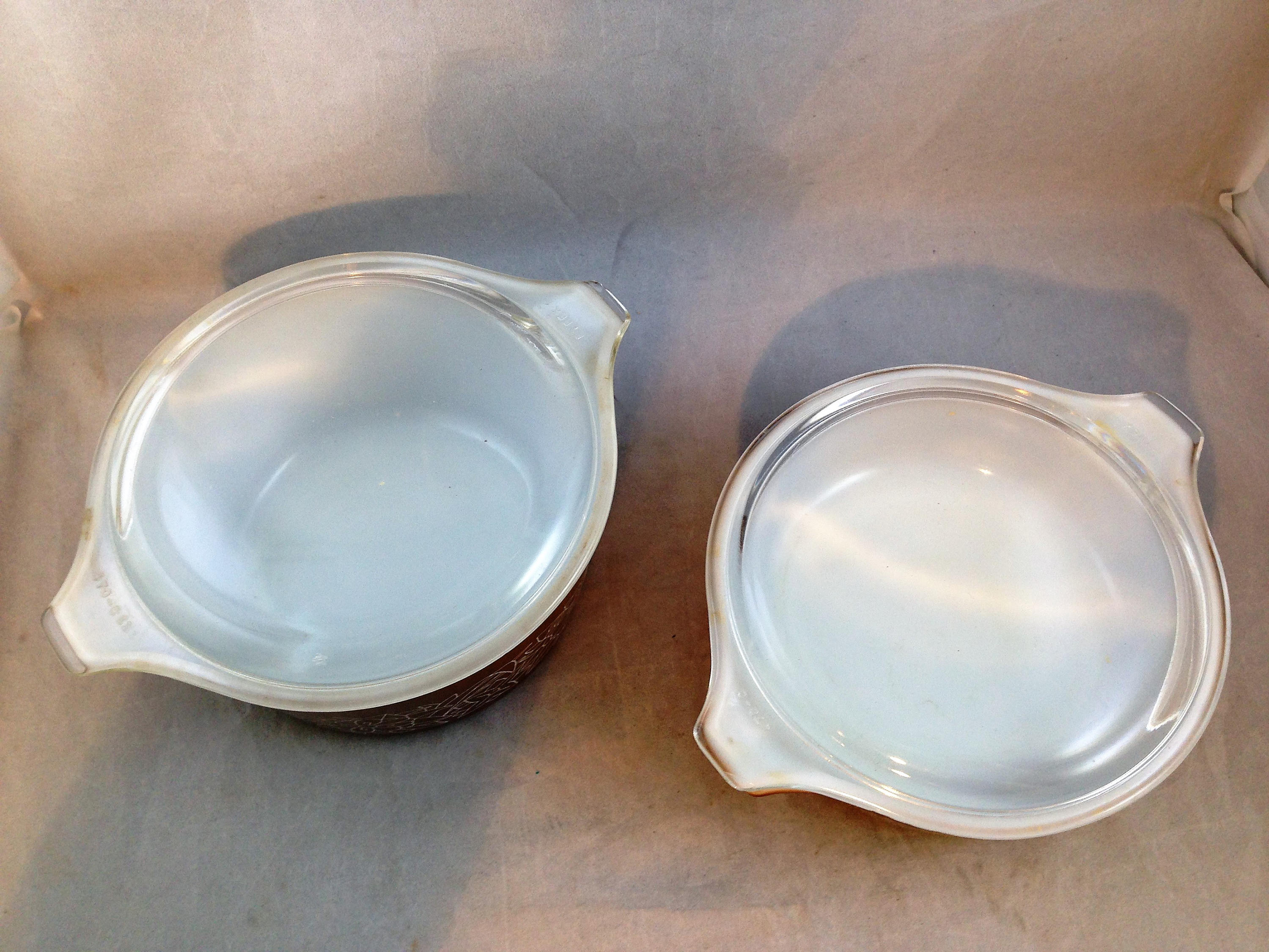 Vintage Pyrex Dark Brown Woodland Pattern 4 Pieces 471-B and - Etsy UK