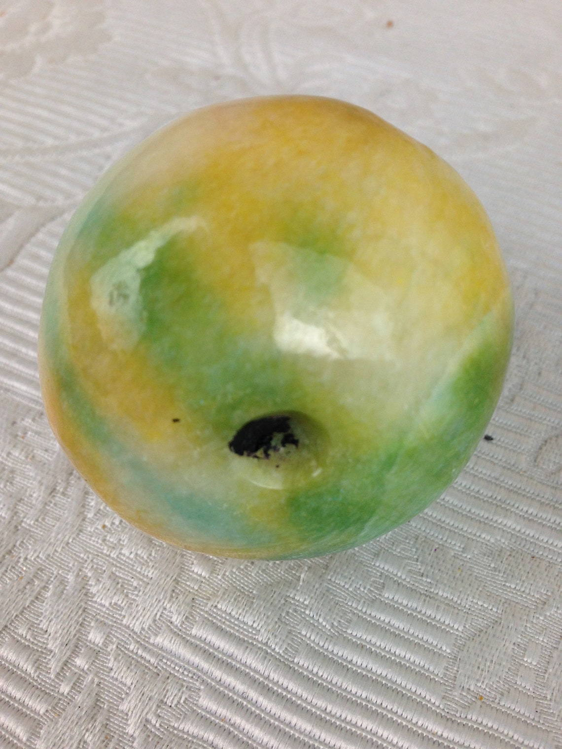 Antique Stone Fruit Carved Pear With Green and Yellow 3 Inches - Etsy