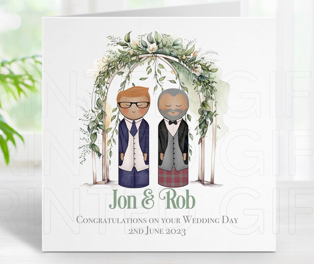 PERSONALISED WEDDING Card Custom LGBTQ Wedding Card Mr & Mr Card Him ...