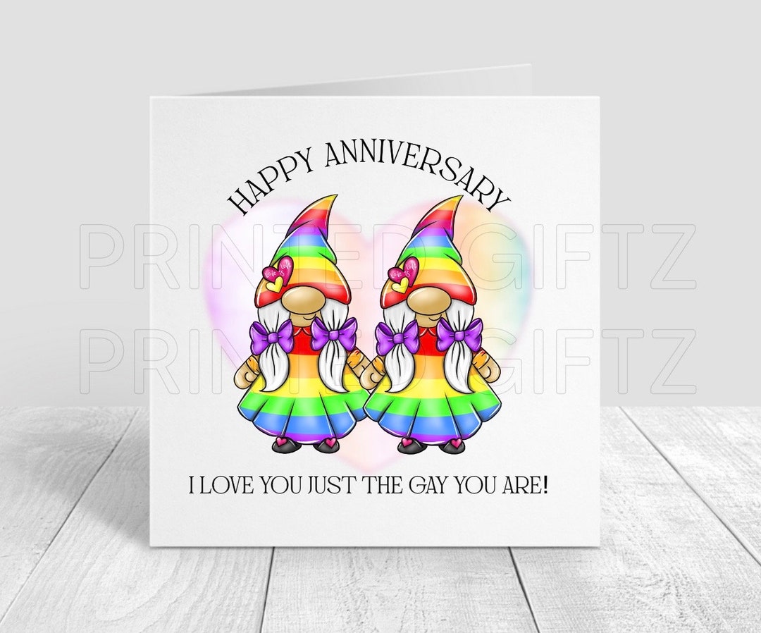 LGBTQ ANNIVERSARY Card Gay Love Card Gay Anniversary Card Lesbian/gay ...