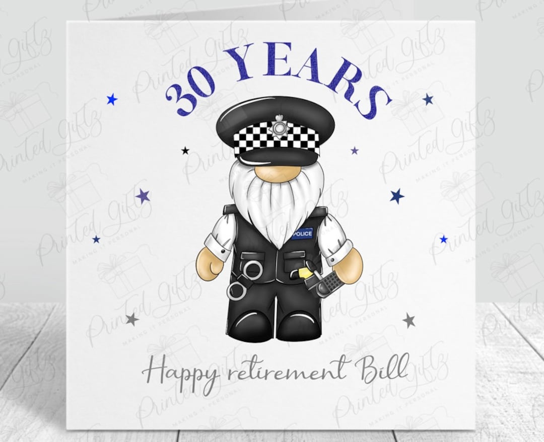 POLICE RETIREMENT CARD Card for Her Retirement Card - Etsy