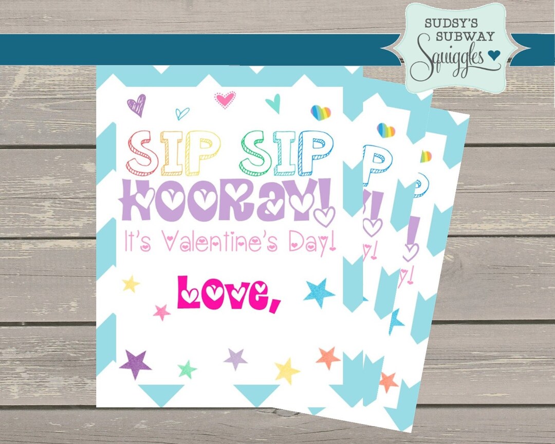 Crazy Straw Valentine Tags Sip Sip Hooray Crazy Straw - Etsy