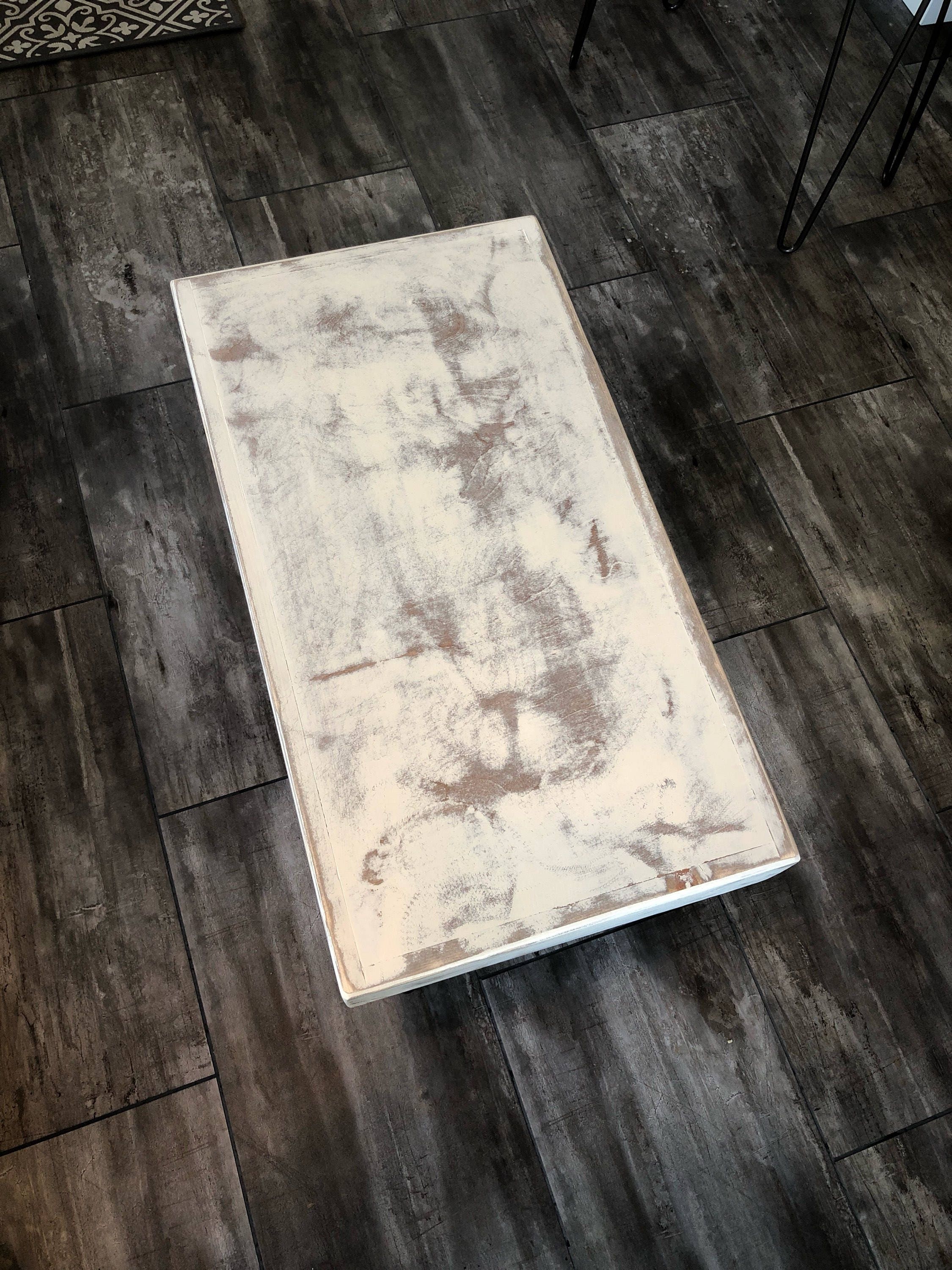 Rustic Hair Pin End Table - White Hair Pin End Table Rustic End Table ...
