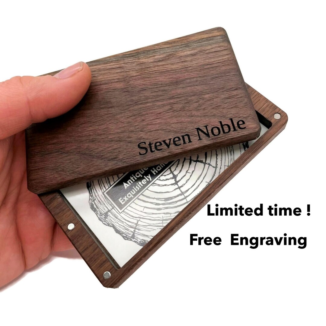 Business Card Holder Unique Customizable Wooden Card Case for Corporate ...