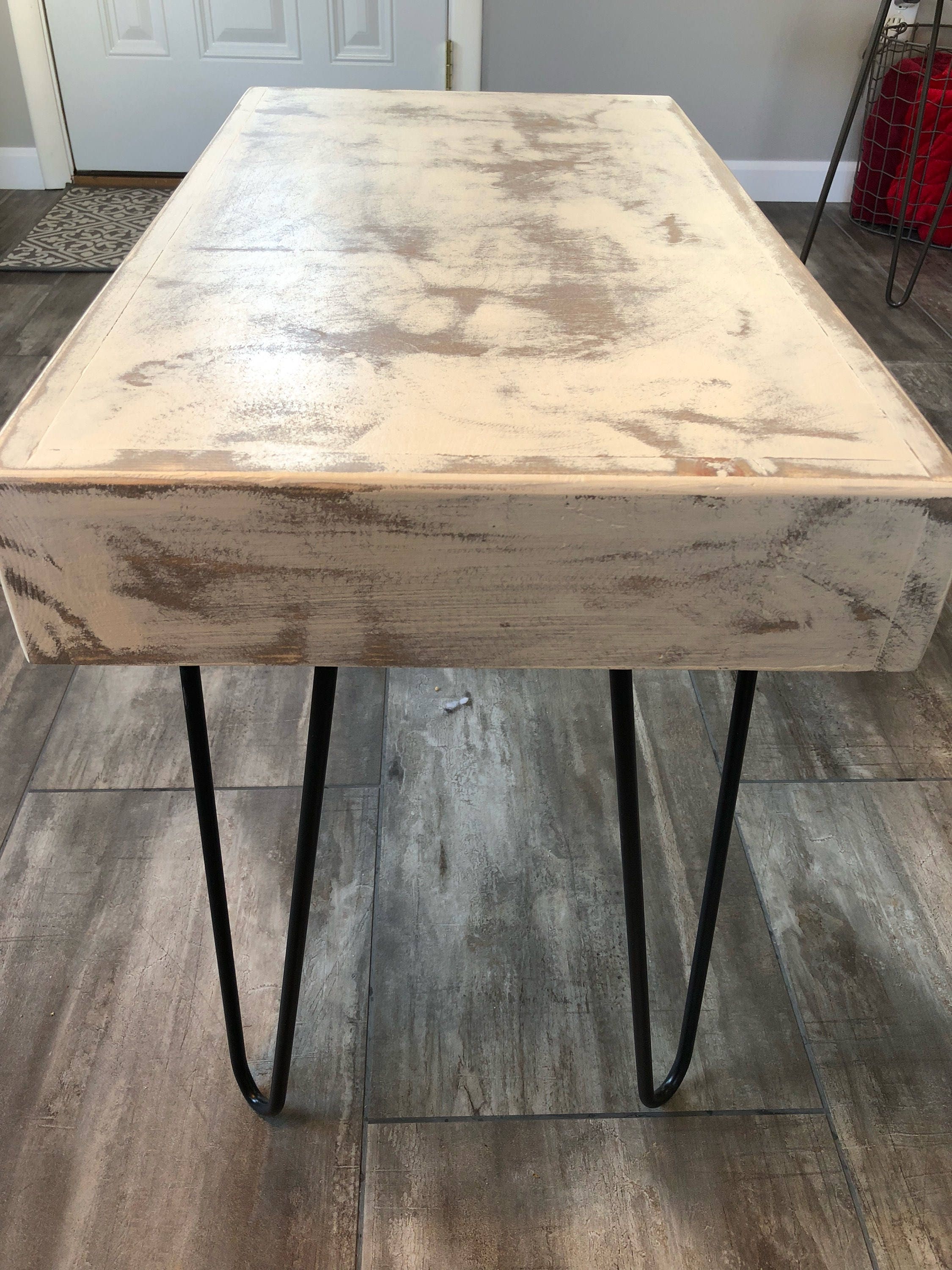 Rustic Hair Pin End Table White Hair Pin End Table Rustic - Etsy