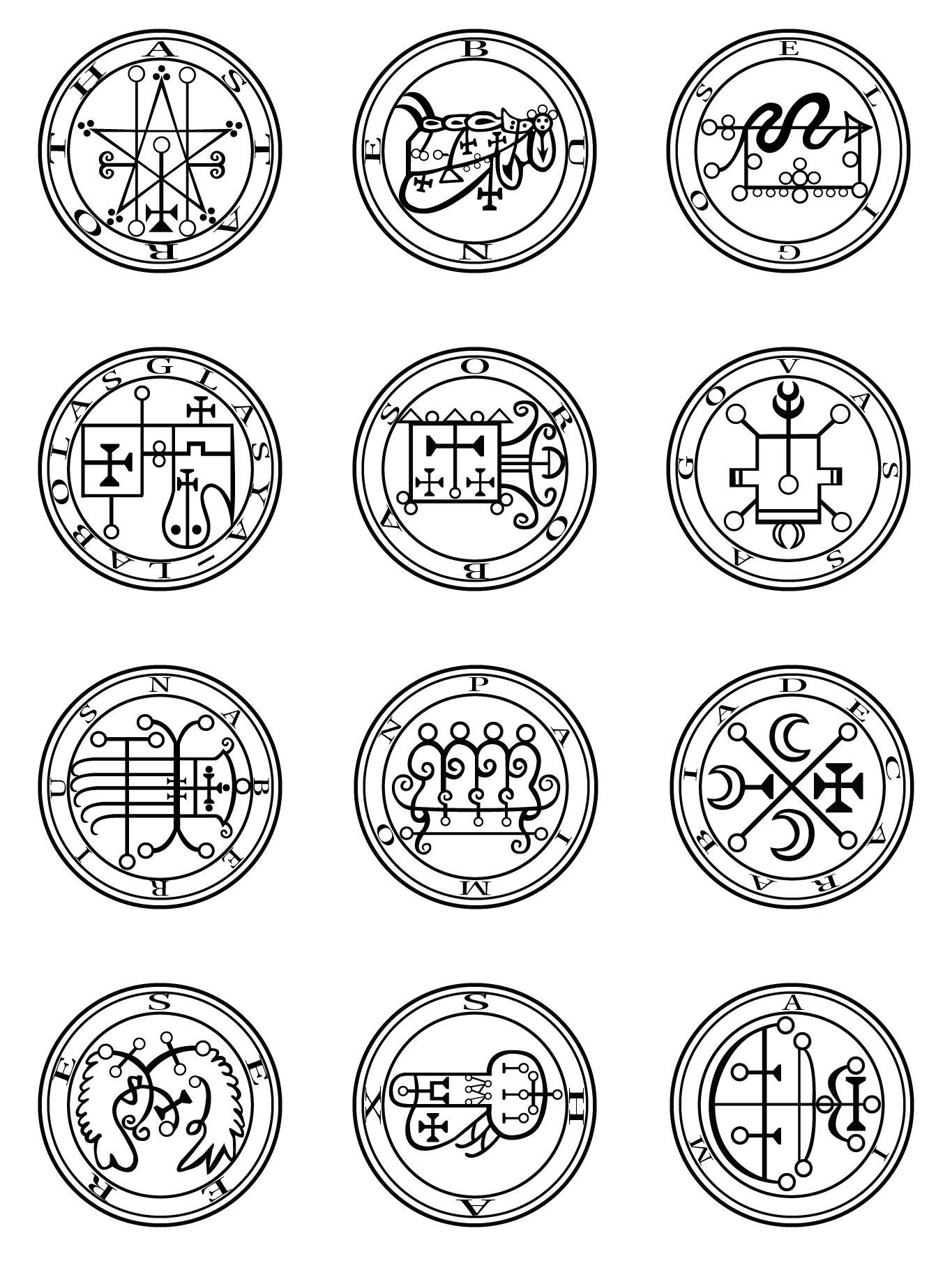 72 Goetic Demon Sigils - Digital Package (.png Files) - Etsy