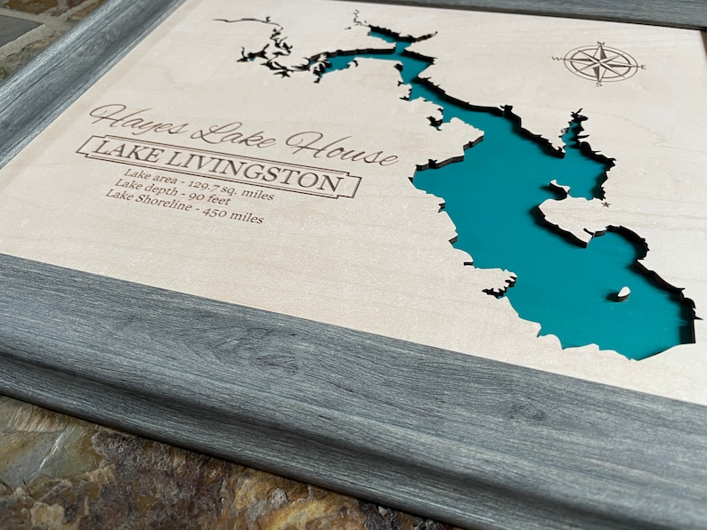 Custom Lake Map Personalized any Lake Available Laser Cut - Etsy
