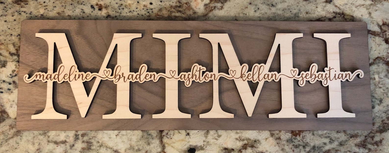 Personalized Wooden Sign for Mom Dad Grandma Grandpa Mimi Papa Grama ...
