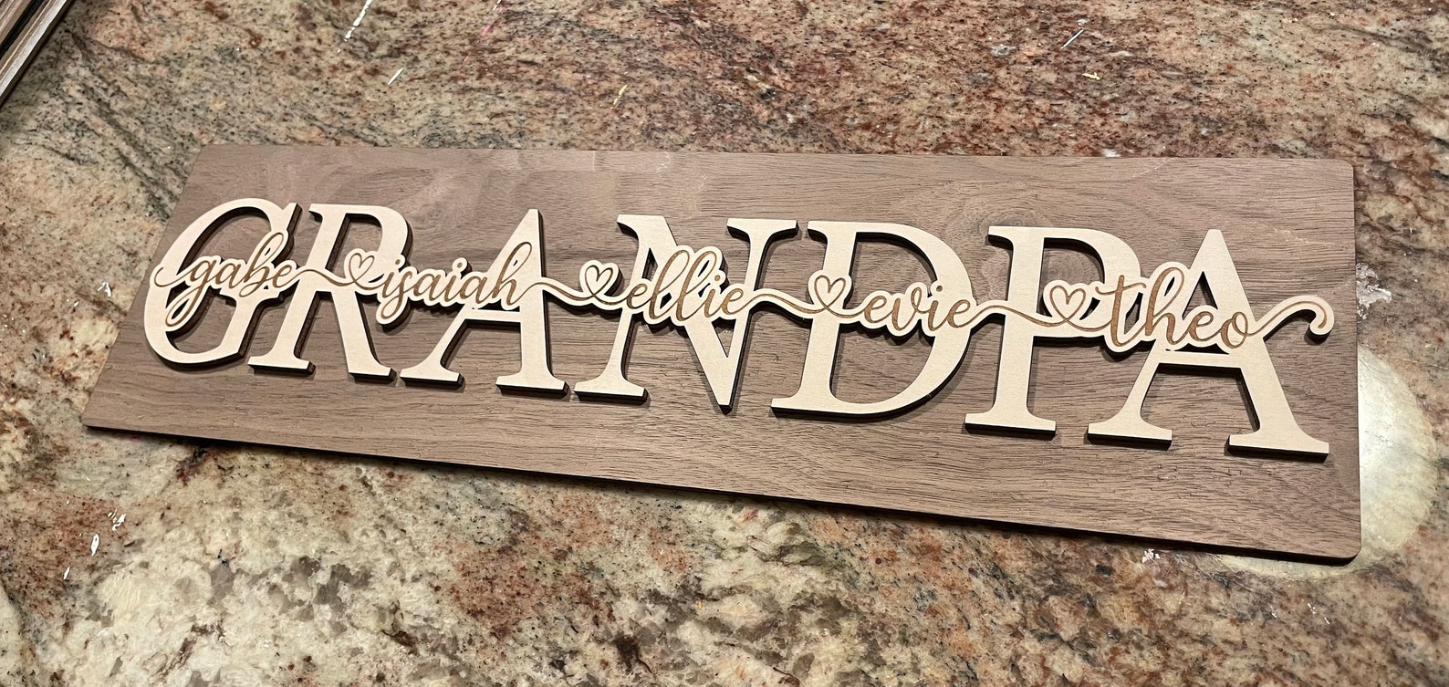 Personalized Wooden Sign for Mom Dad Grandma Grandpa Mimi Papa Grama ...