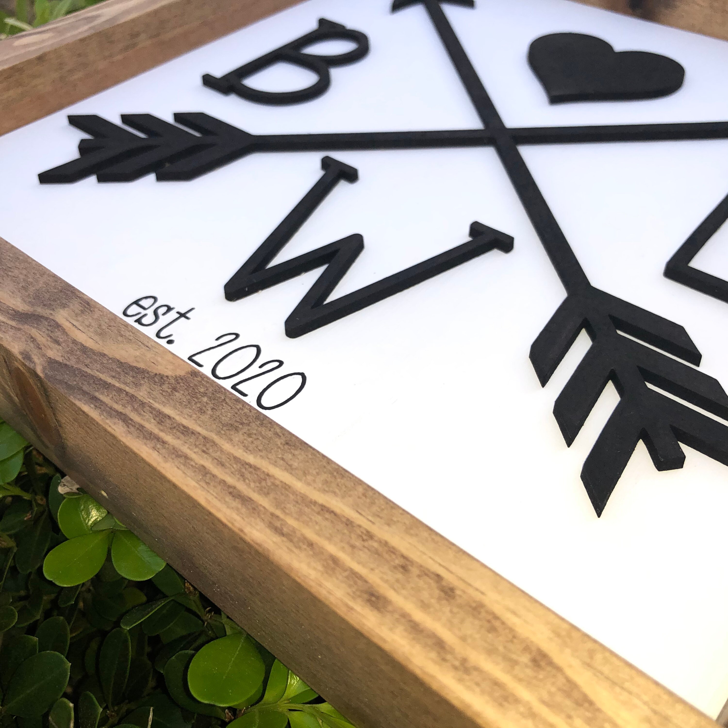 Personalized Initials Farmhouse Sign Arrows Sign Established - Etsy