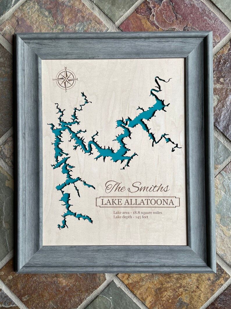 Custom Lake Map Personalized any Lake Available Laser Cut - Etsy