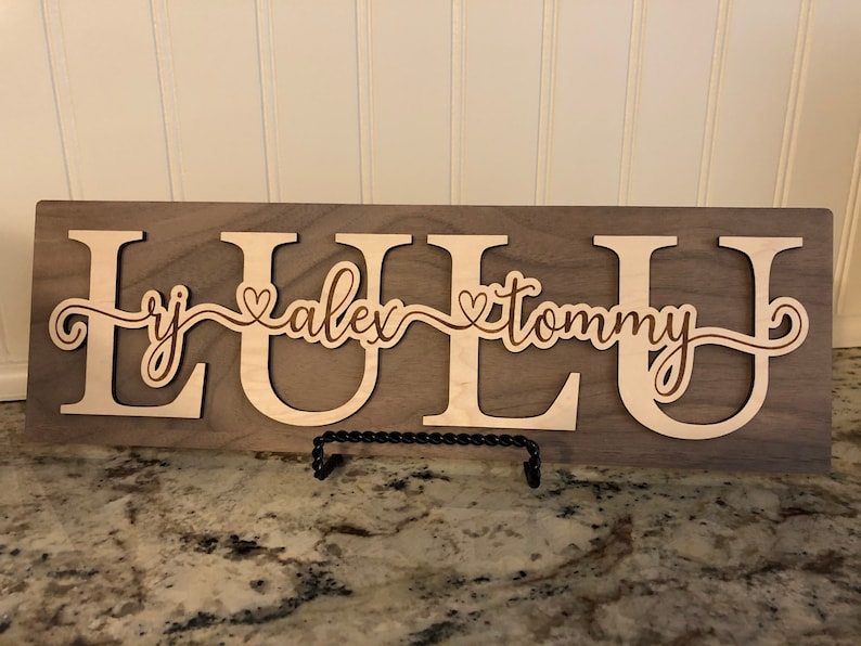 Personalized Wooden Sign for Mom Dad Grandma Grandpa Mimi Papa Grama ...