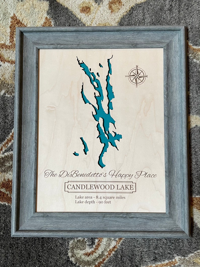 Custom Lake Map Personalized any Lake Available Laser Cut - Etsy