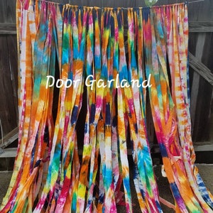 Fabric Garland, Fabric Banner, Fabric Bunting, Tie Die Garland, Tie Dye ...